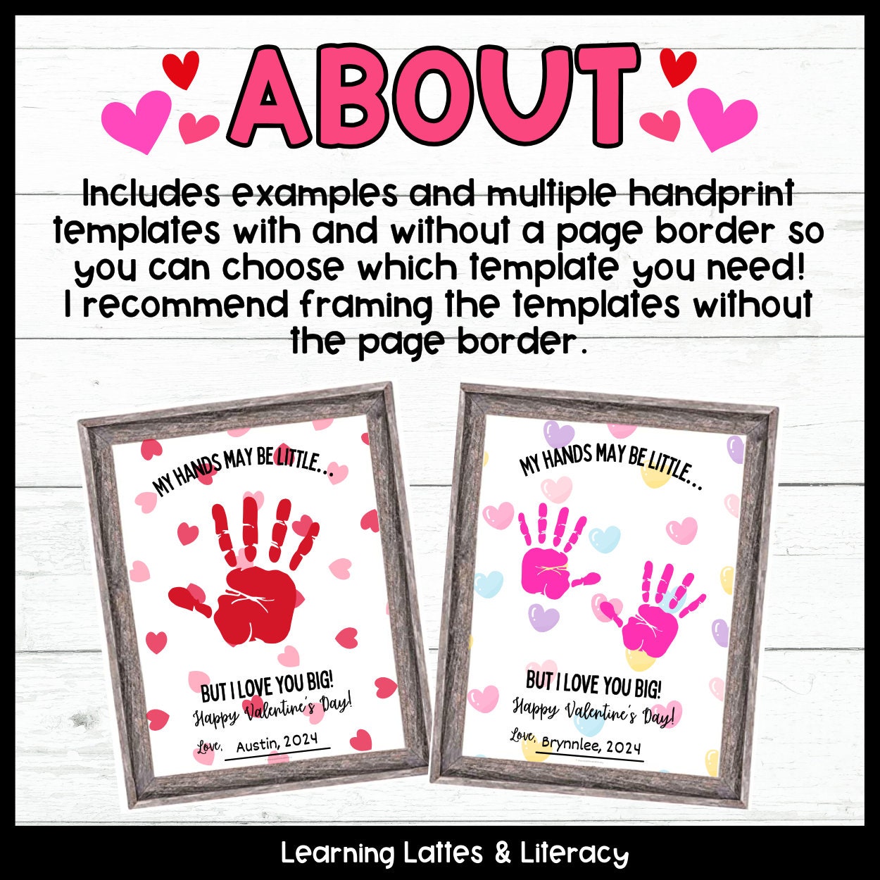 Valentine's Day Handprint Craft Template February Preschool and ...