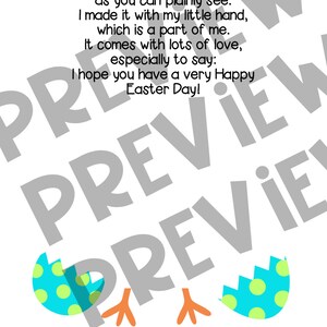 Easter Chick Handprint Poem Template: Keepsake Craft (digital Download ...
