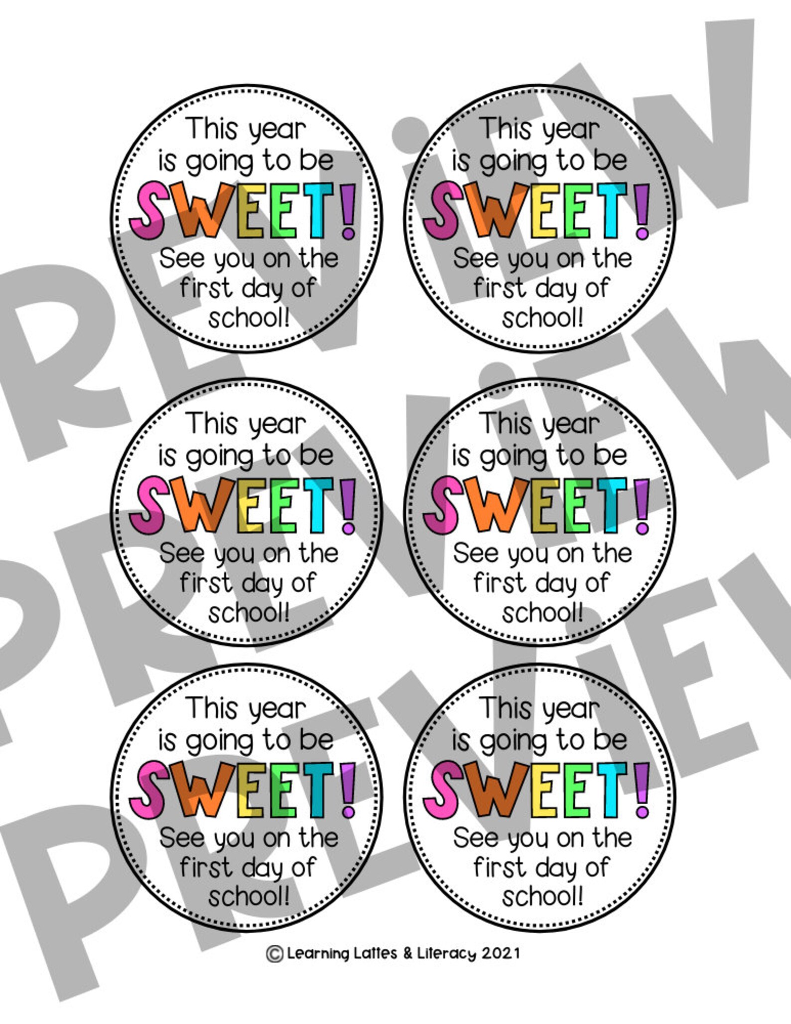 Sweet Back to School Gift Tags Treats Welcome Sweet Year Grades Prek-8 ...
