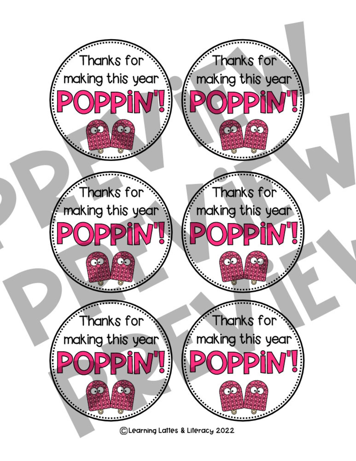 Poppin Summer Gift Tags Poppin End of School Year Popsicle - Etsy