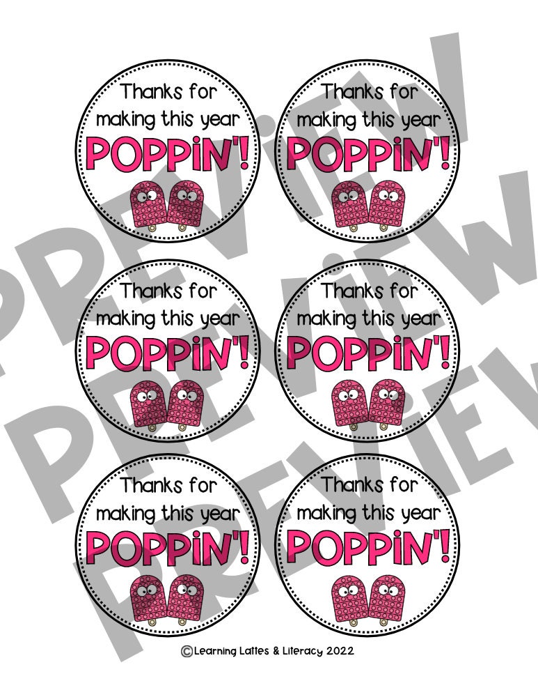 Poppin Summer Gift Tags Poppin End of School Year Popsicle - Etsy