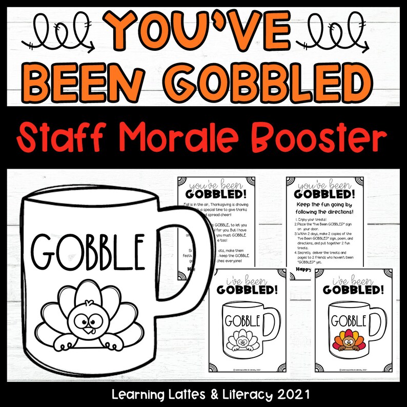 You've Been GOBBLED Staff Morale Fun Fall Coworker DIY Gift Ideas ...