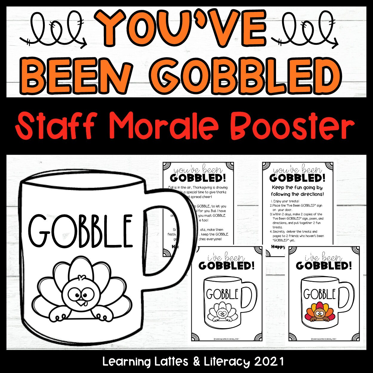 You've Been GOBBLED Staff Morale Fun Fall Coworker DIY Gift Ideas ...