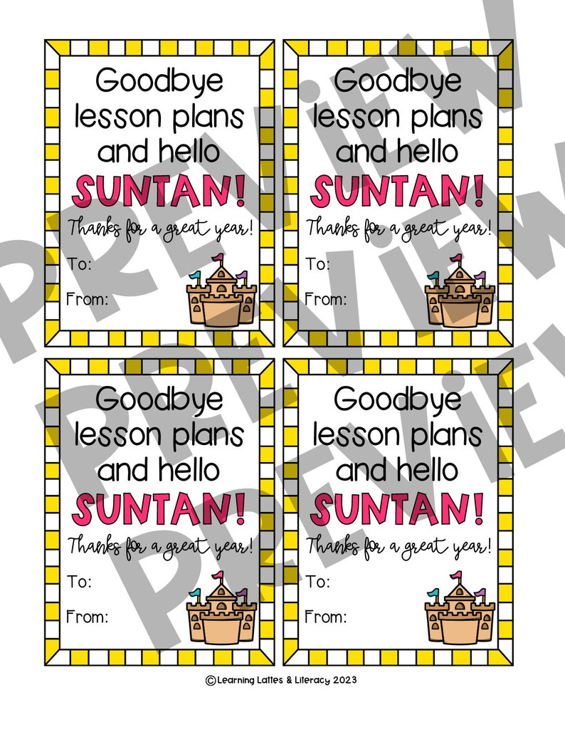 Teacher Appreciation Gift Tags Goodbye Lesson Plans Hello - Etsy