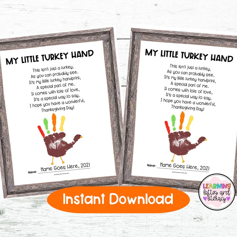 Turkey Handprint Craft - Etsy