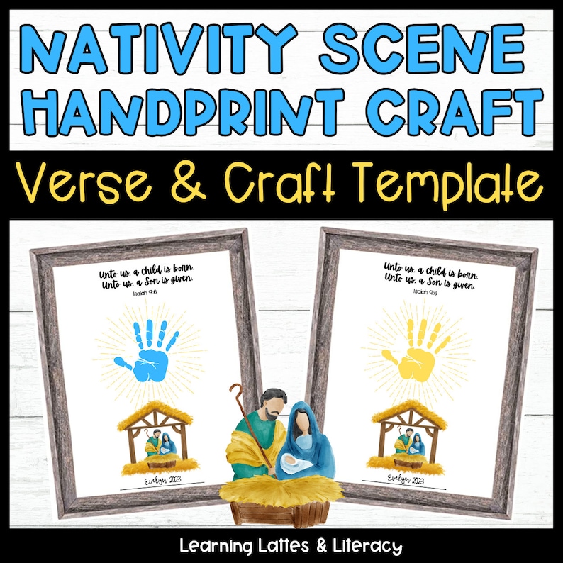 Christmas Nativity Handprint Craft Template Christmas Church Handprint ...