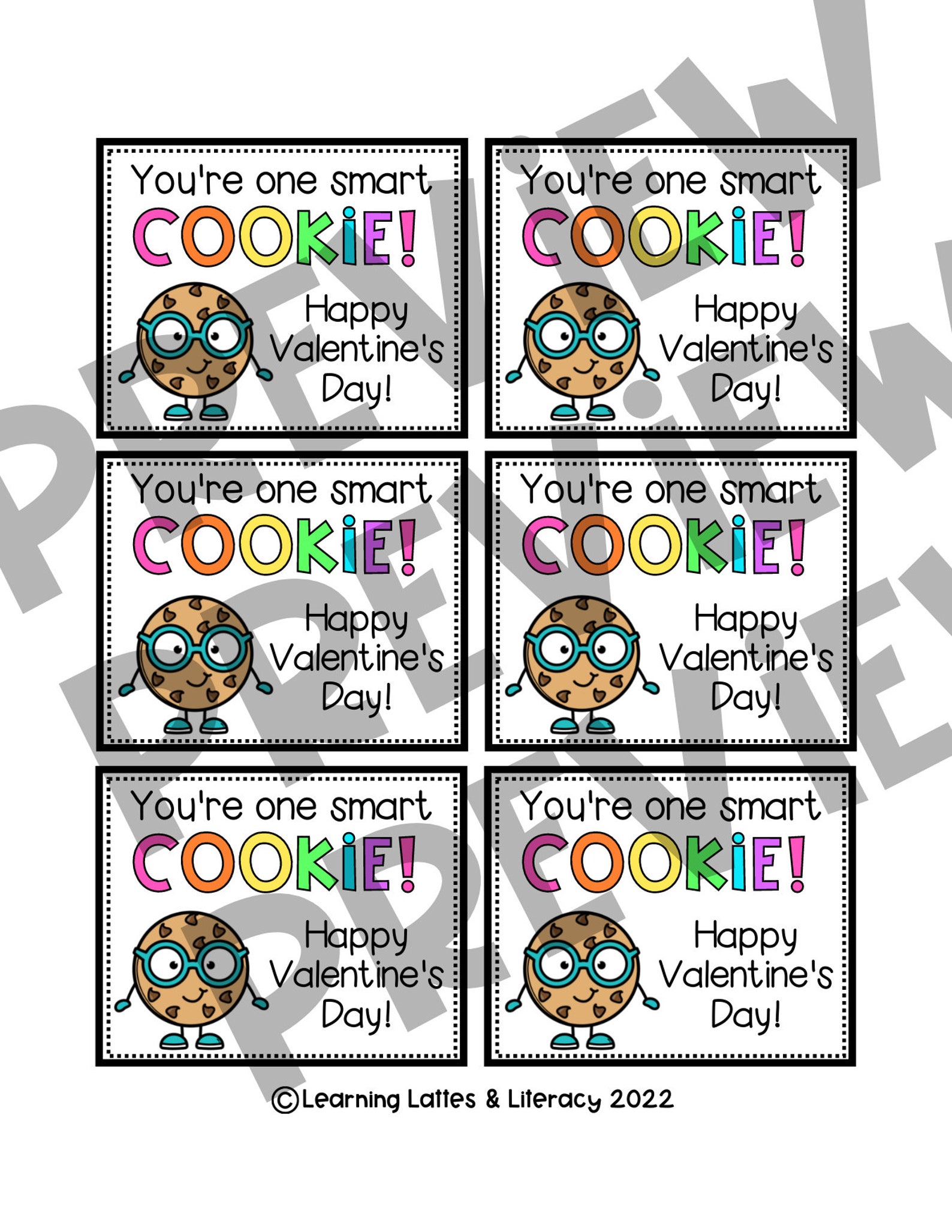 Smart Cookie Valentine's Day Gift Tags, 7 Styles (digital Download) - Etsy