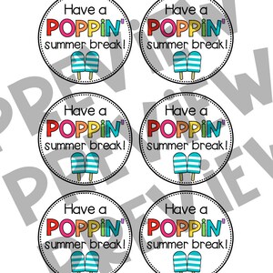 Poppin Summer Gift Tags Poppin End of School Year Popsicle Student Gift ...
