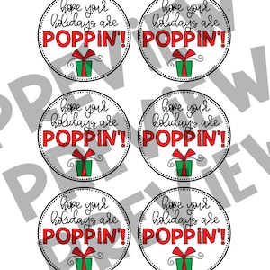 Poppin Christmas Tags Poppin Holidays | Pop-it Popcorn Blow Pop Holiday ...