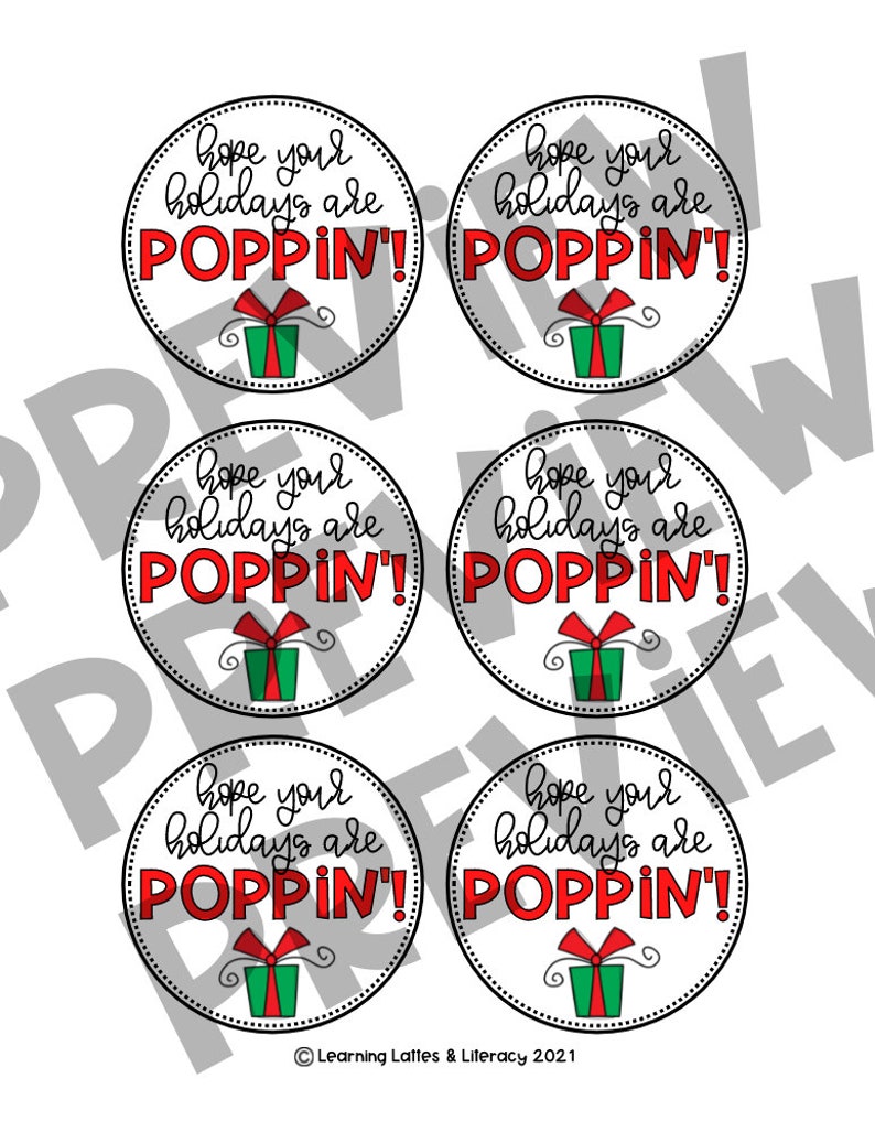 Poppin Christmas Tags Poppin Holidays Pop-it Popcorn Blow - Etsy