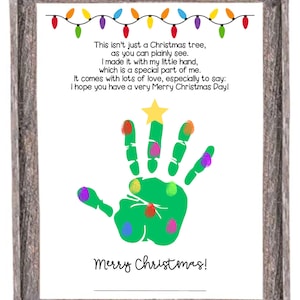 Christmas Tree Handprint Poem Template Craft Christmas Holiday ...