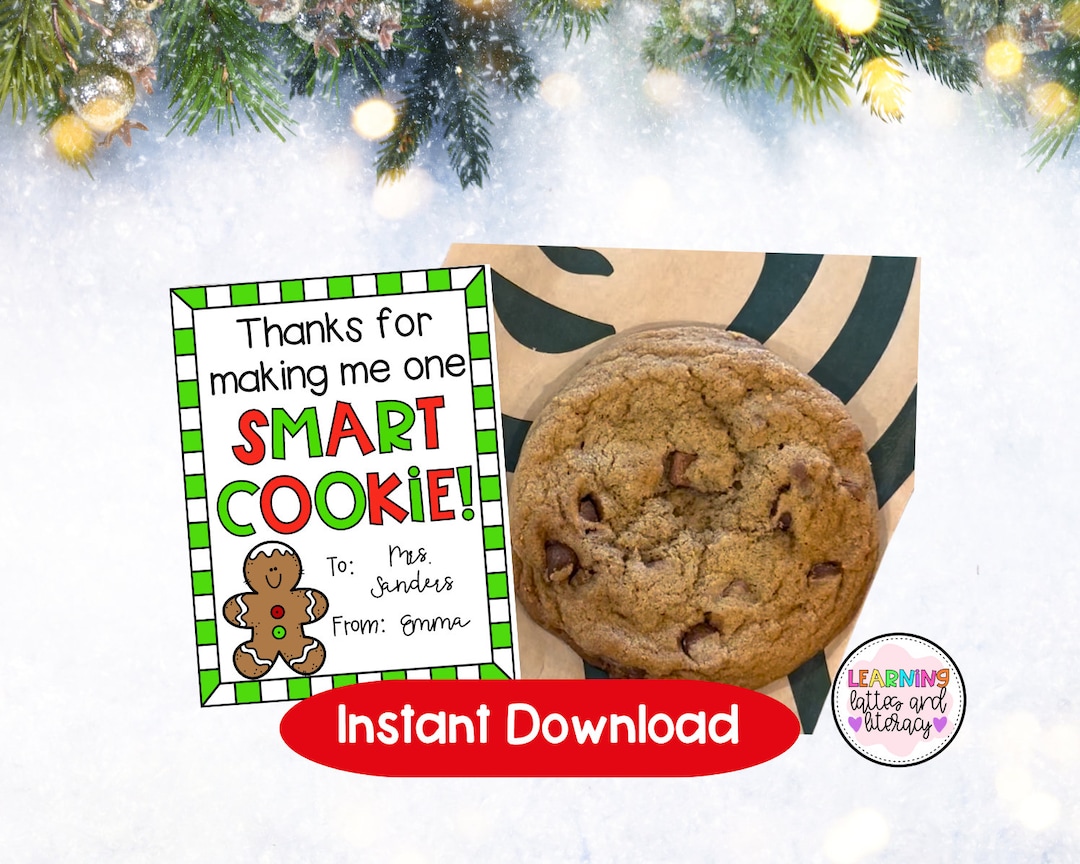 Christmas Cookie Gift Tags for Teachers Bakery Gift Tags One Smart ...