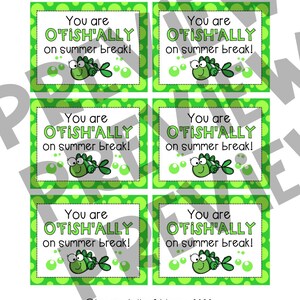 Summer Break Goldfish Student Gift Tags Ofishally Summer Goldfish Treat ...