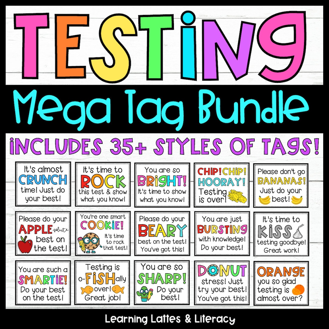 Testing Motivation Gift Tags: Teacher Student Candy Treat (digital ...