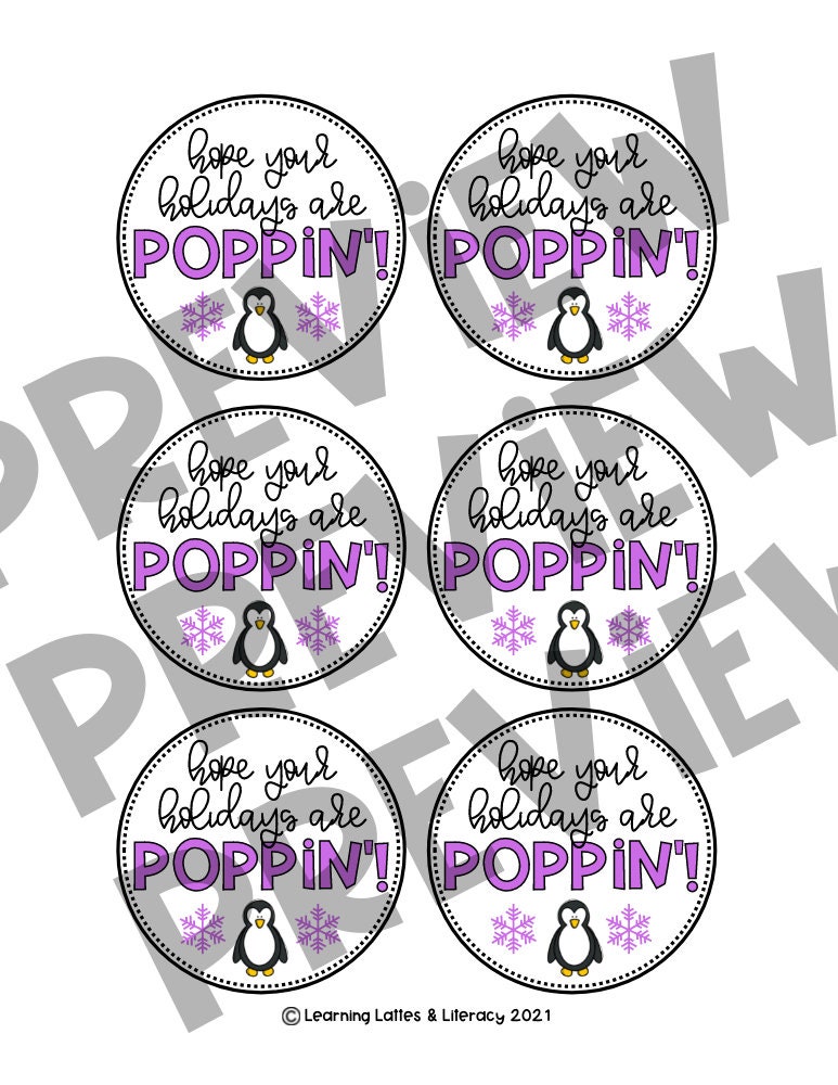 Poppin Christmas Tags Poppin Holidays Pop-it Popcorn Blow - Etsy