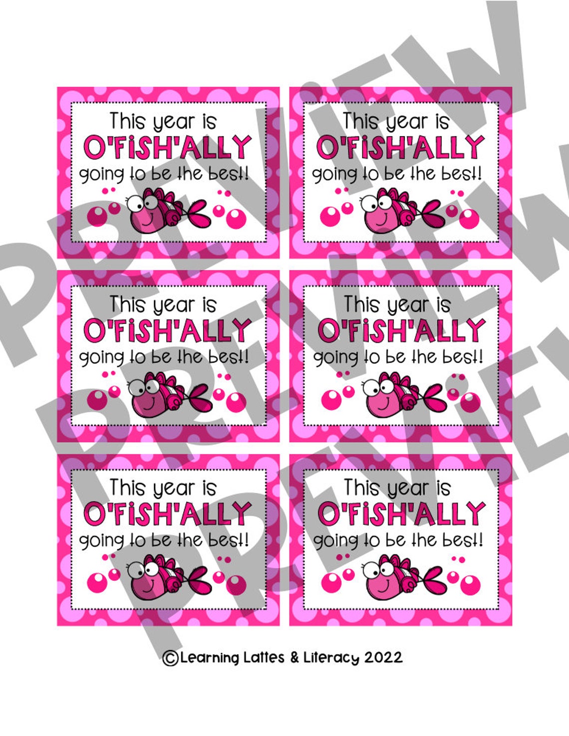 Back to School Goldfish Student Gift Tags Ofishally Goldfish - Etsy