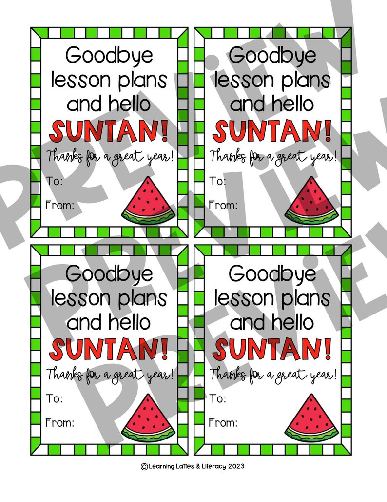 Teacher Appreciation Gift Tags Goodbye Lesson Plans Hello - Etsy