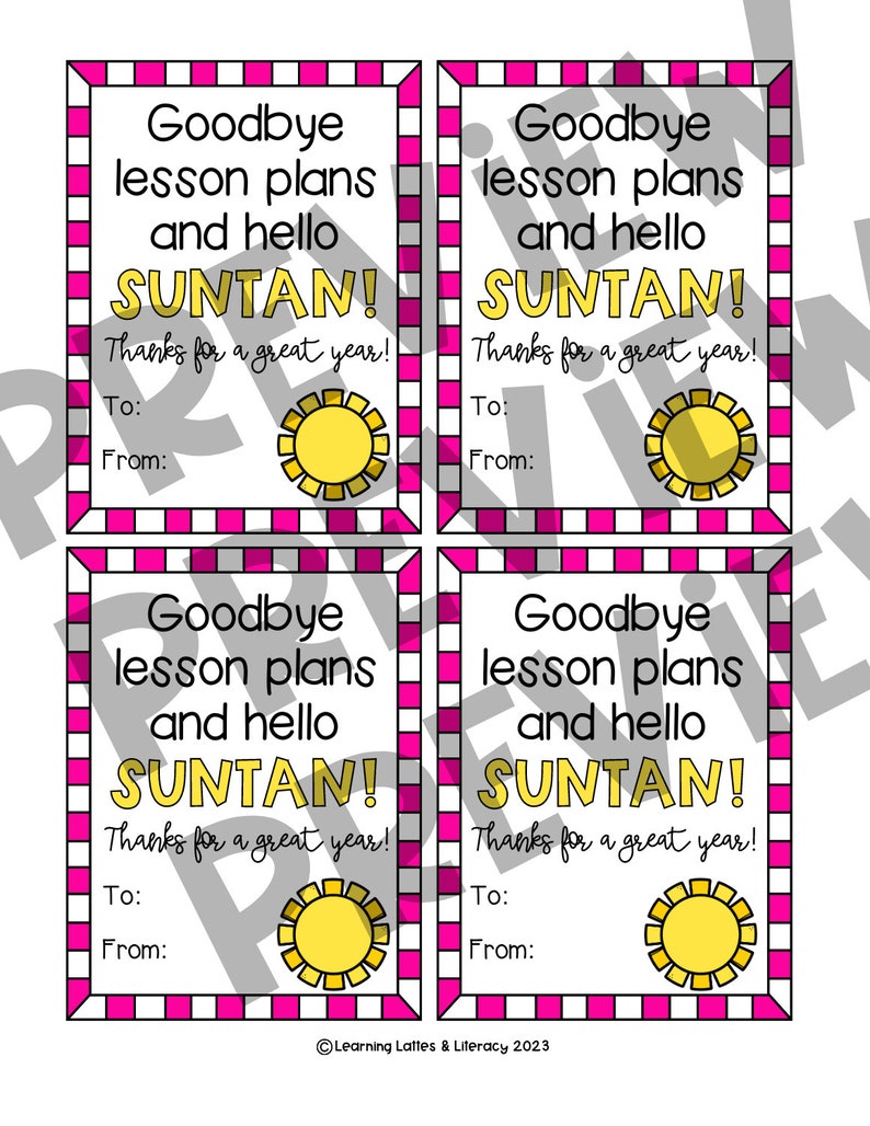 Teacher Appreciation Gift Tags Goodbye Lesson Plans Hello - Etsy
