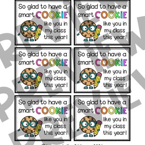 Smart Cookie Gift Tags: Back to School Treats (PDF Download) - Etsy