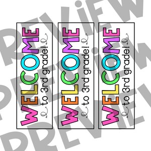 Welcome Back to School Bookmarks: Prek-8 Student Gift Tags (digital ...