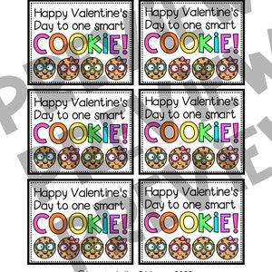 Smart Cookie Valentine's Day Gift Tags, 7 Styles (digital Download) - Etsy