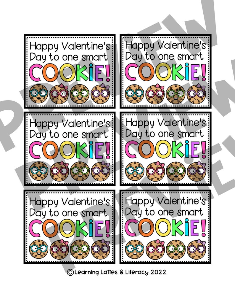 Smart Cookie Valentine's Day Gift Tags, 7 Styles (digital Download) - Etsy