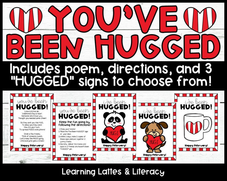 You've Been HUGGED Mugged February Valentine's Day - Etsy