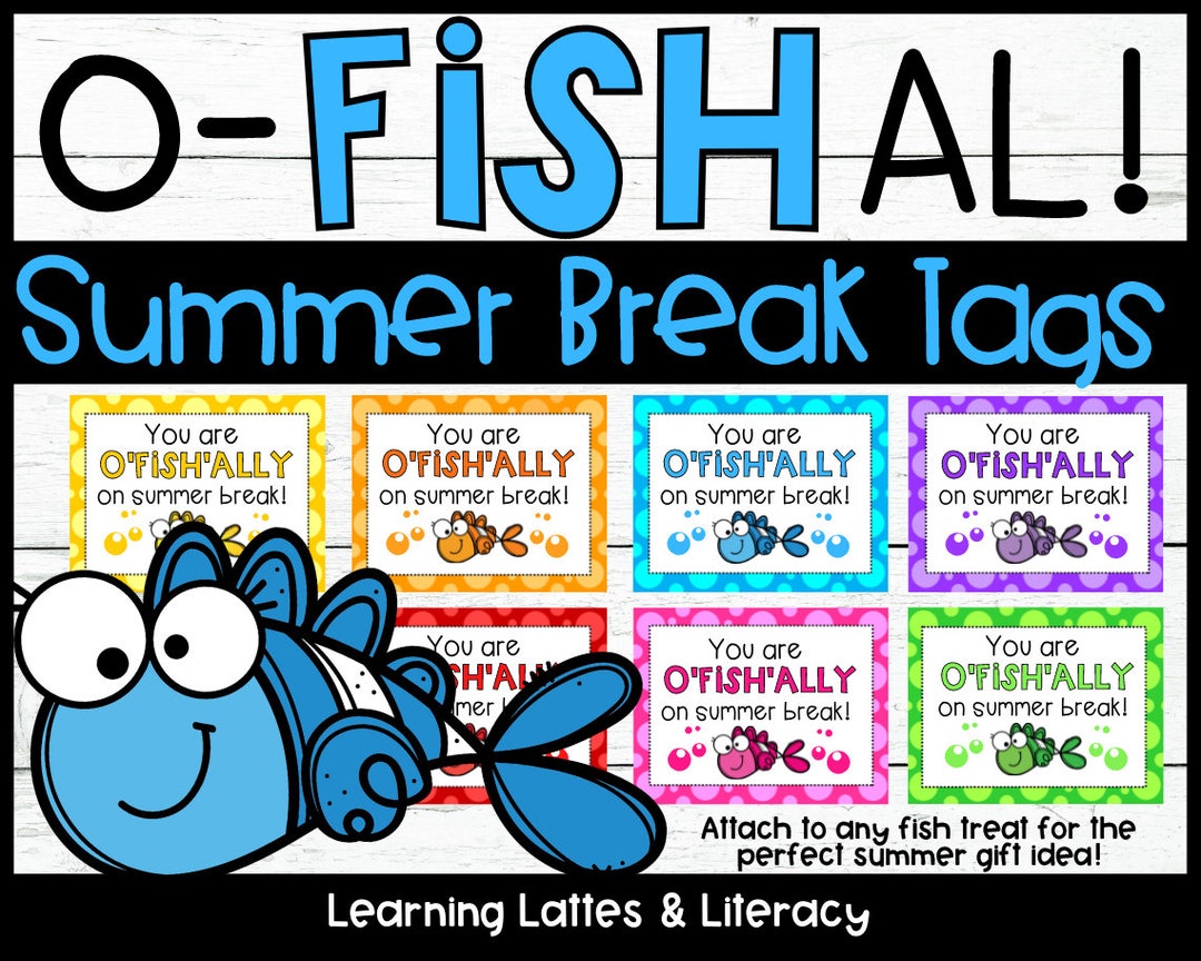 Summer Break Goldfish Student Gift Tags Ofishally Summer - Etsy