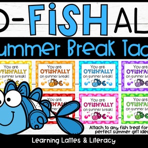 Summer Break Goldfish Student Gift Tags Ofishally Summer - Etsy