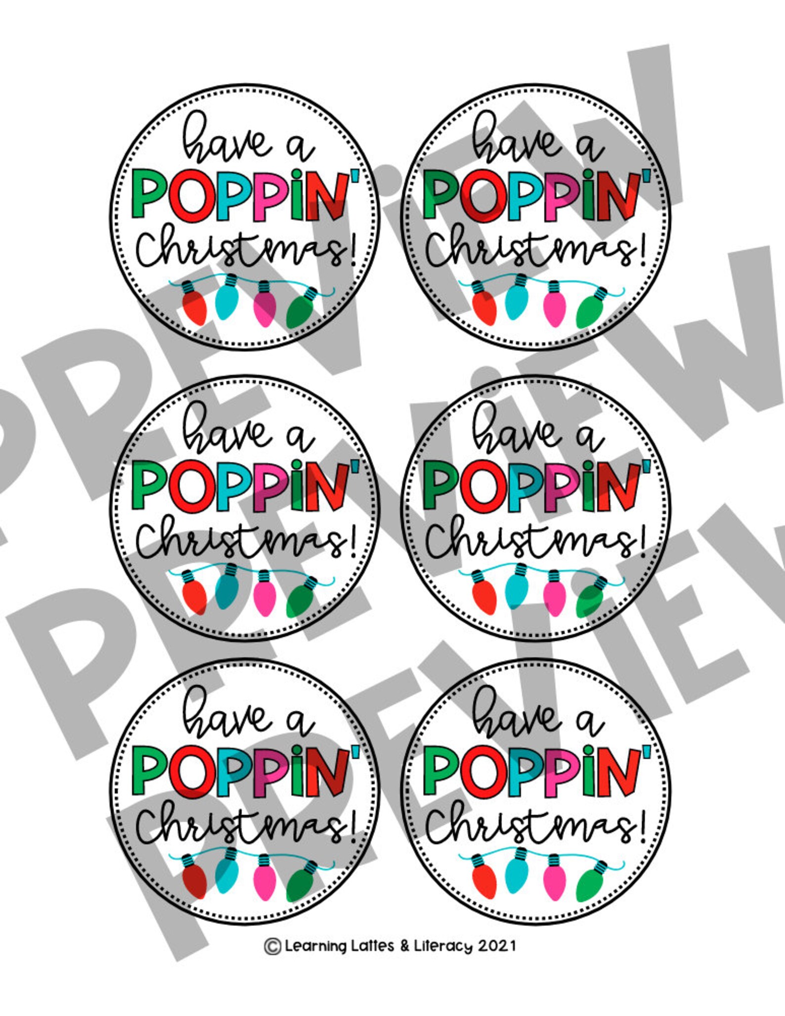 Poppin Christmas Tags Poppin Holidays Pop-it Popcorn Blow - Etsy