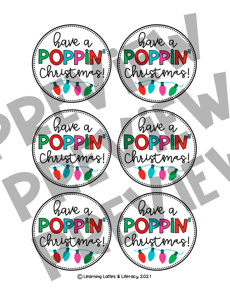 Poppin Christmas Tags Poppin Holidays Pop-it Popcorn Blow | Etsy