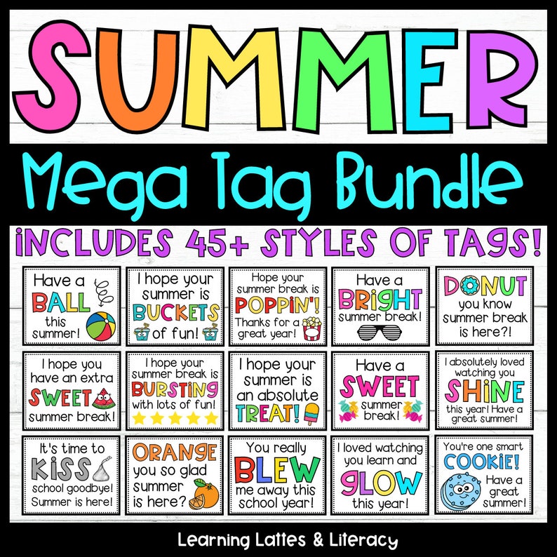 Summer Break Gift Tags Student Summer Treat Tags End of School Year ...