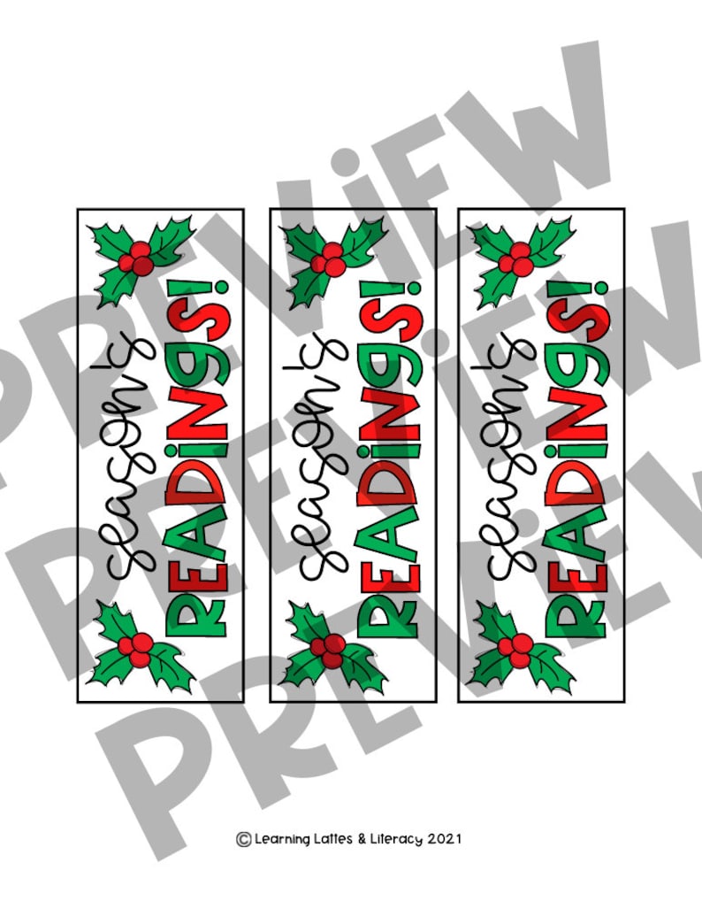 Christmas Bookmarks for Students Holiday Bookmarks Merry - Etsy