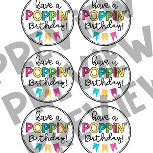 Poppin' Birthday Gift Tags: Student/teacher DIY (digital Download) - Etsy