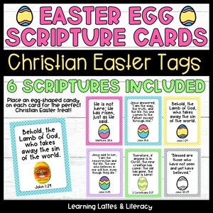 Christian Easter Gift Tags | He is Risen Easter Egg Scripture Gift Tags ...