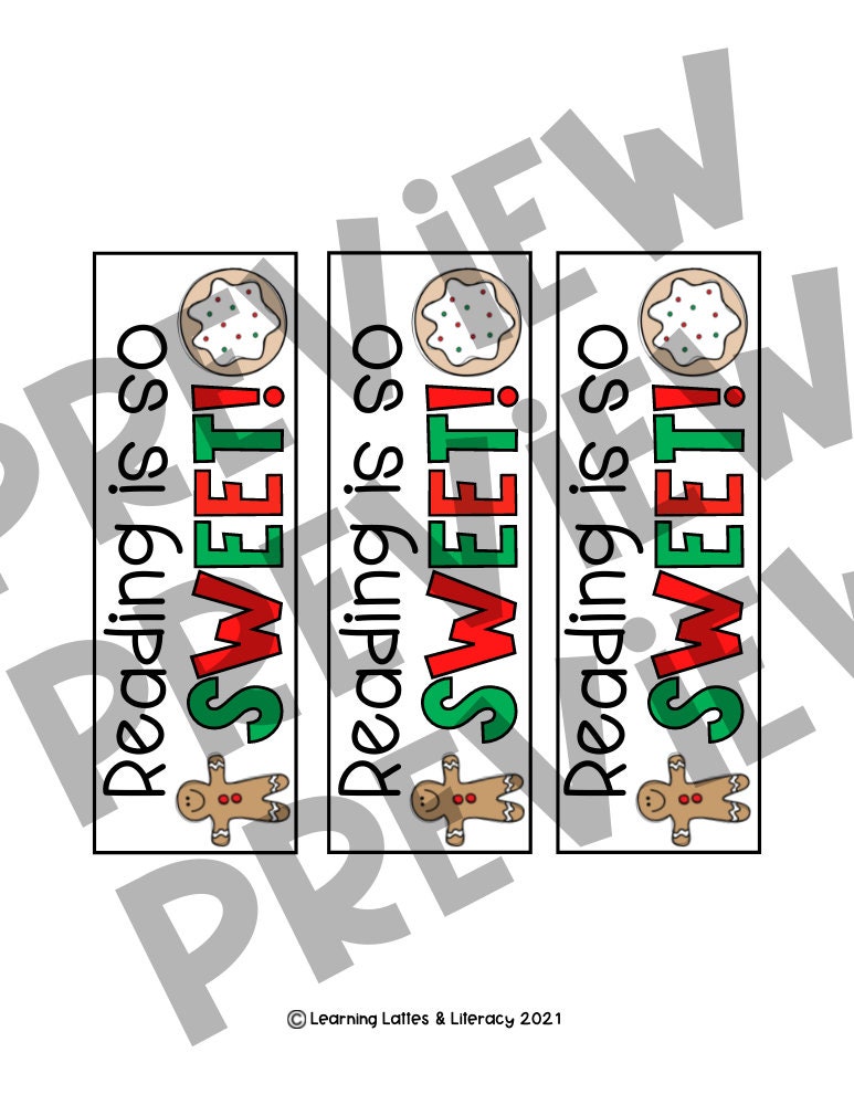 Christmas Bookmarks for Students Holiday Bookmarks Merry - Etsy