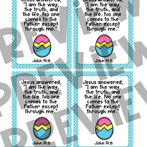 Christian Easter Gift Tags | He is Risen Easter Egg Scripture Gift Tags ...