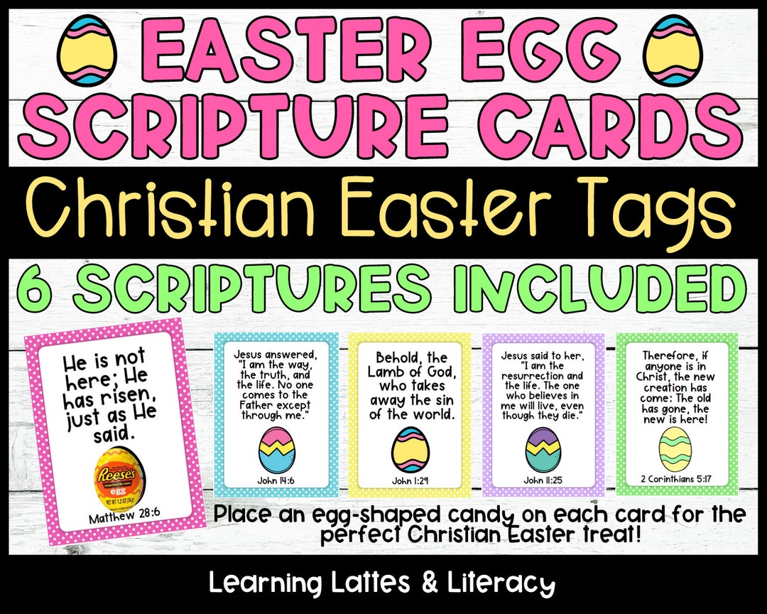 Christian Easter Gift Tags He is Risen Easter Egg Scripture - Etsy