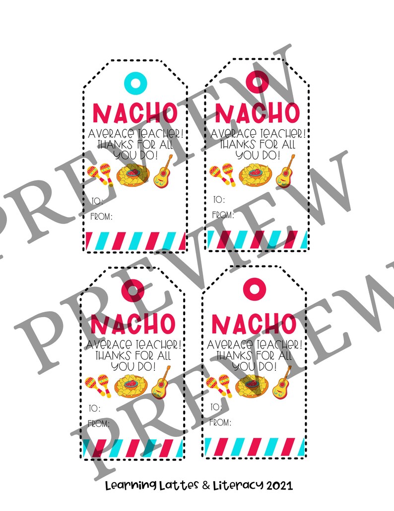 Teacher Appreciation Taco Gift Tags End of School Taco Bout A - Etsy