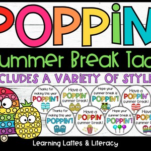 Poppin Summer Gift Tags Poppin End of School Year Popsicle - Etsy