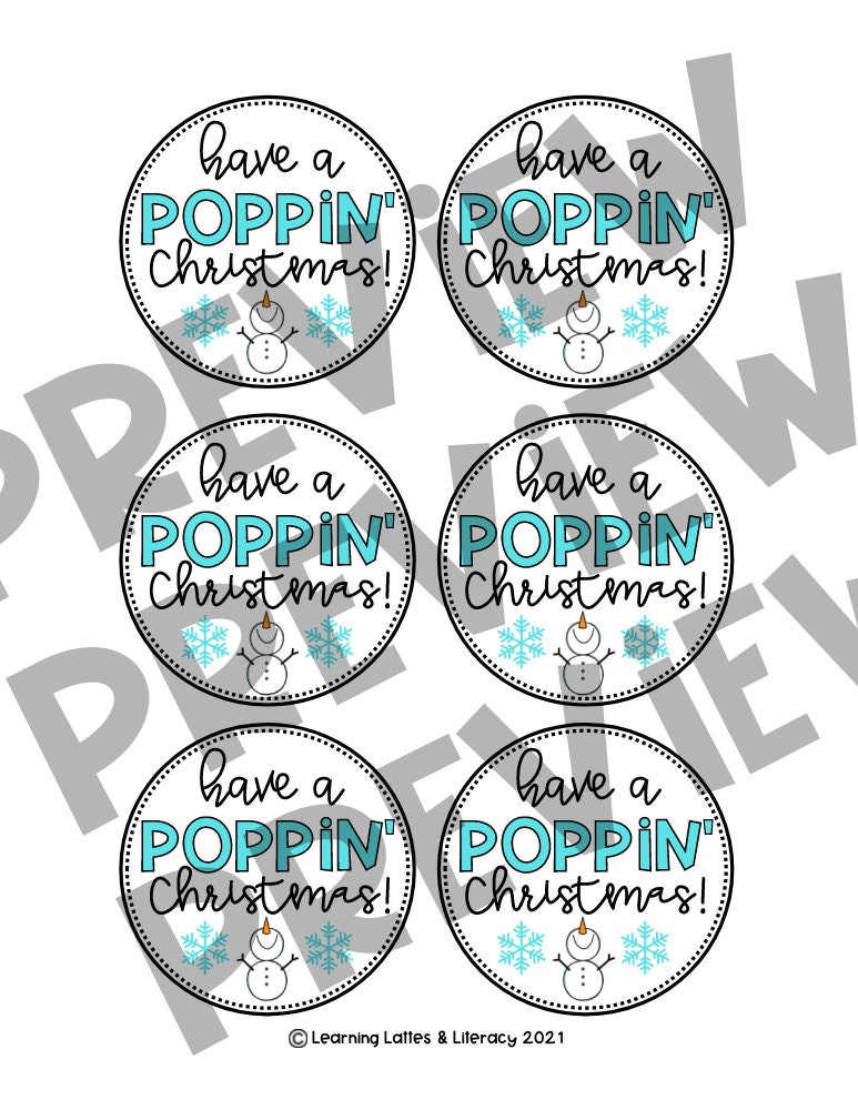 Poppin Christmas Tags Poppin Holidays Pop-it Popcorn Blow - Etsy