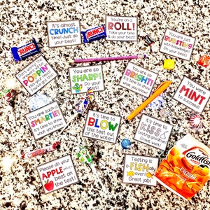 Testing Motivation Gift Tags: Teacher Student Candy Treat (digital ...
