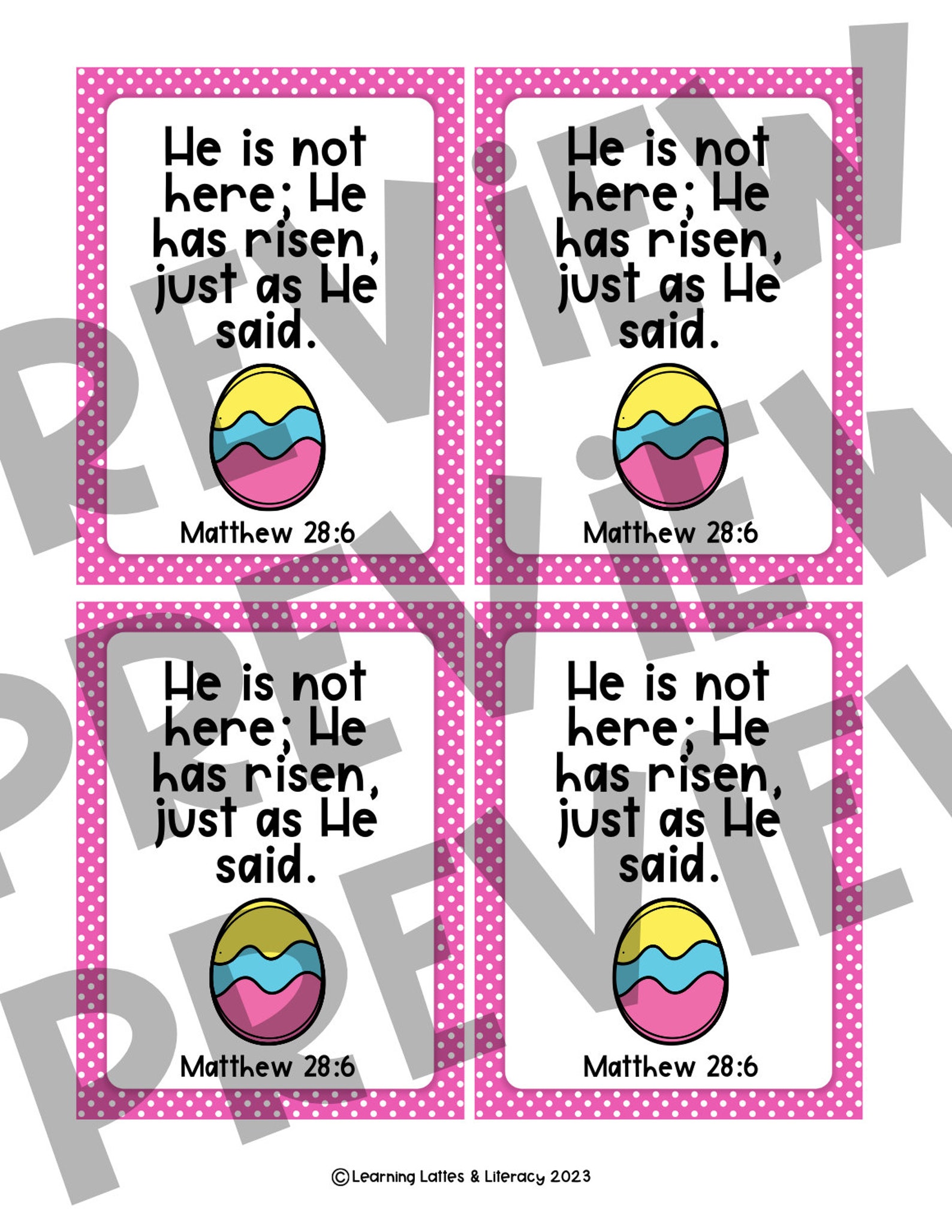 Christian Easter Gift Tags He is Risen Easter Egg Scripture Gift Tags ...