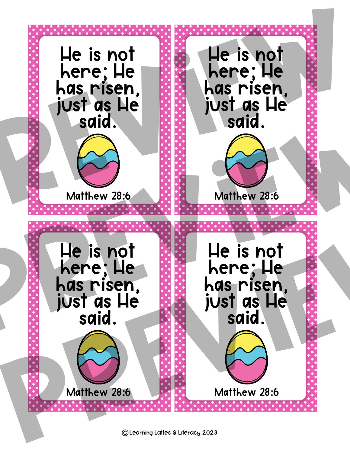 Christian Easter Gift Tags He is Risen Easter Egg Scripture Gift Tags ...