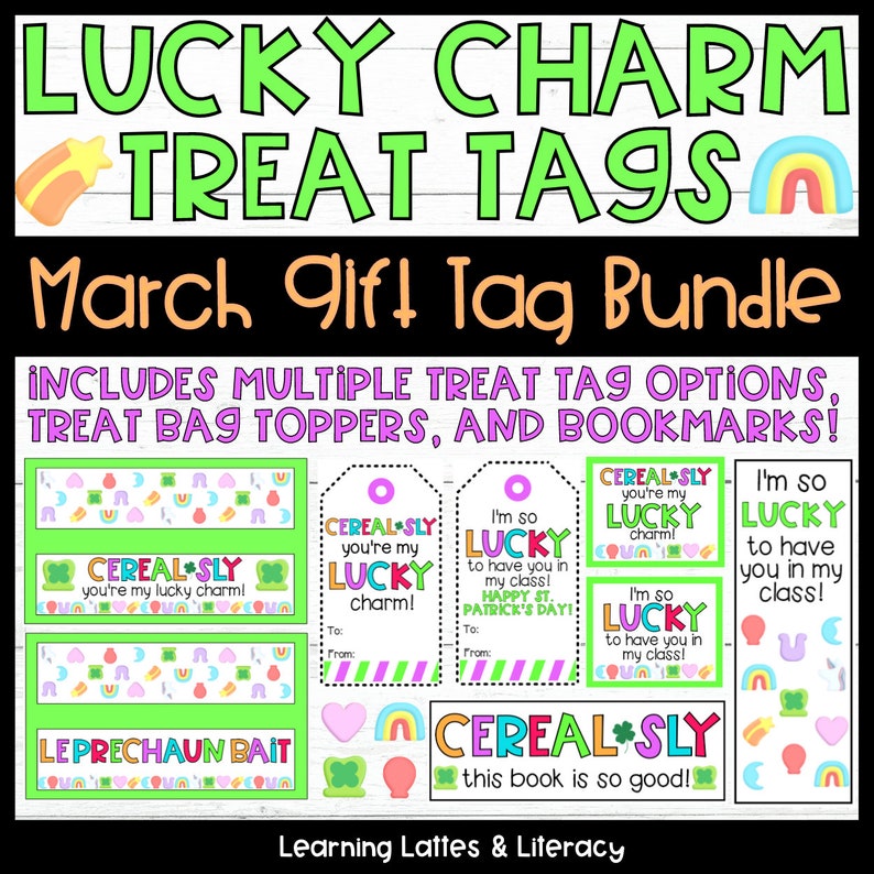 Lucky Charm Treat Tags St. Patrick's Day Gift Tags Leprechaun Bait ...
