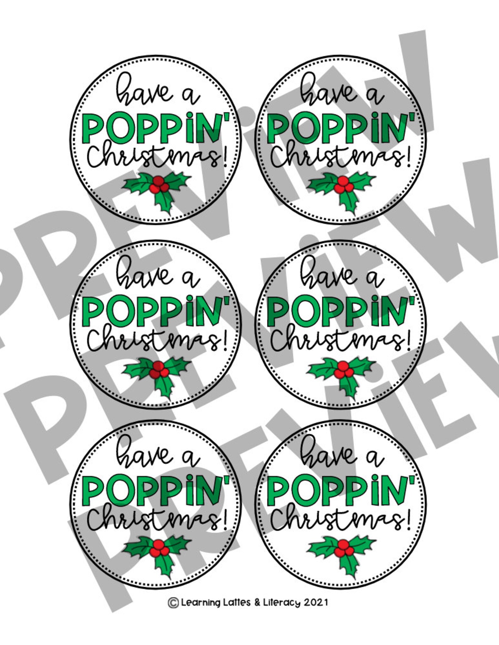 Poppin Christmas Tags Poppin Holidays Pop-it Popcorn Blow - Etsy