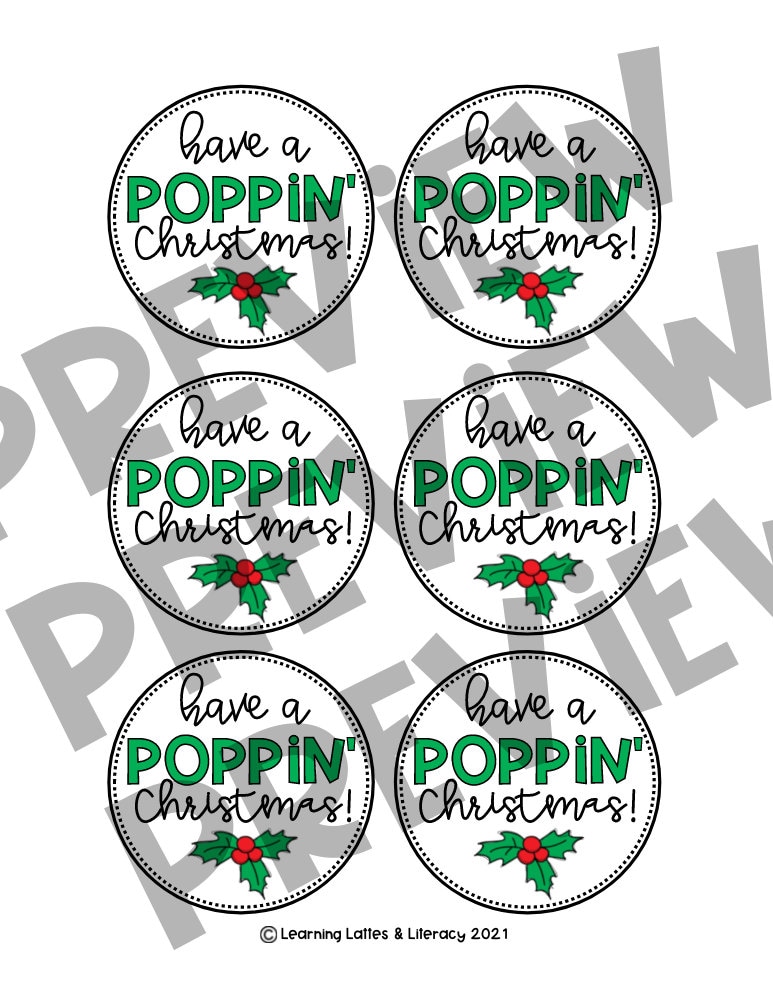 Poppin Christmas Tags Poppin Holidays Pop-it Popcorn Blow - Etsy