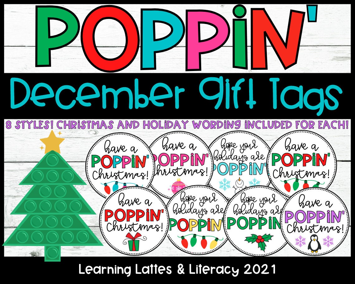Poppin Christmas Tags Poppin Holidays Pop-it Popcorn Blow - Etsy