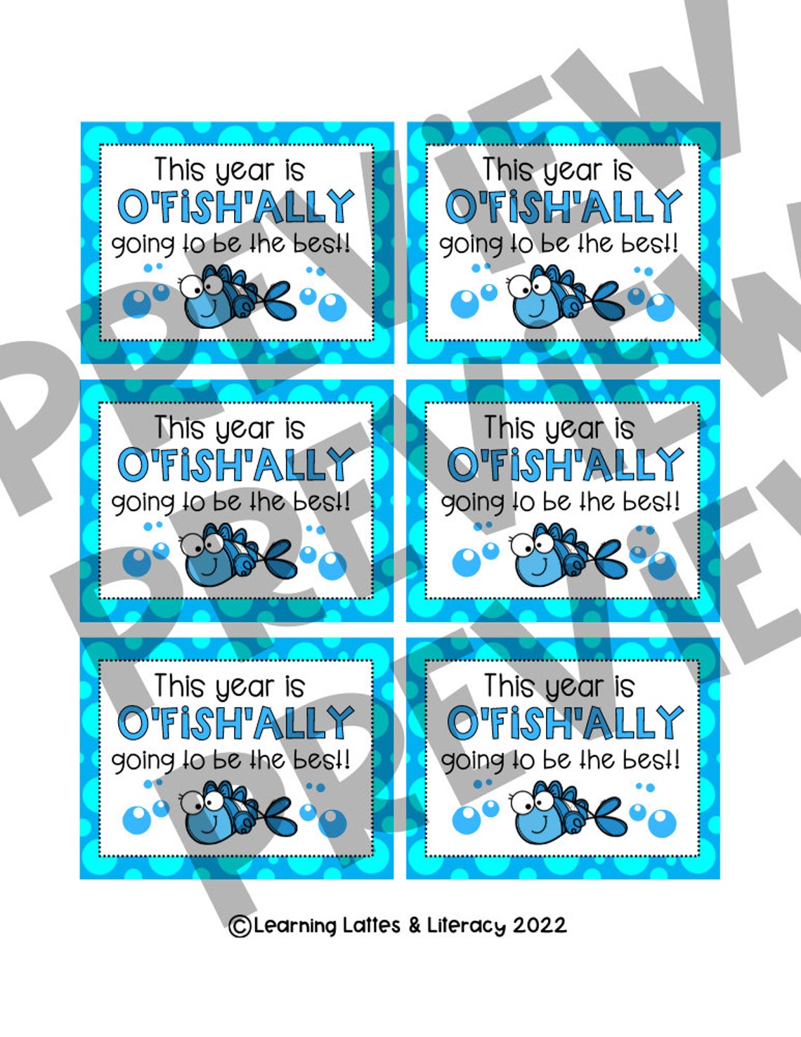 Back to School Goldfish Student Gift Tags Ofishally Goldfish - Etsy