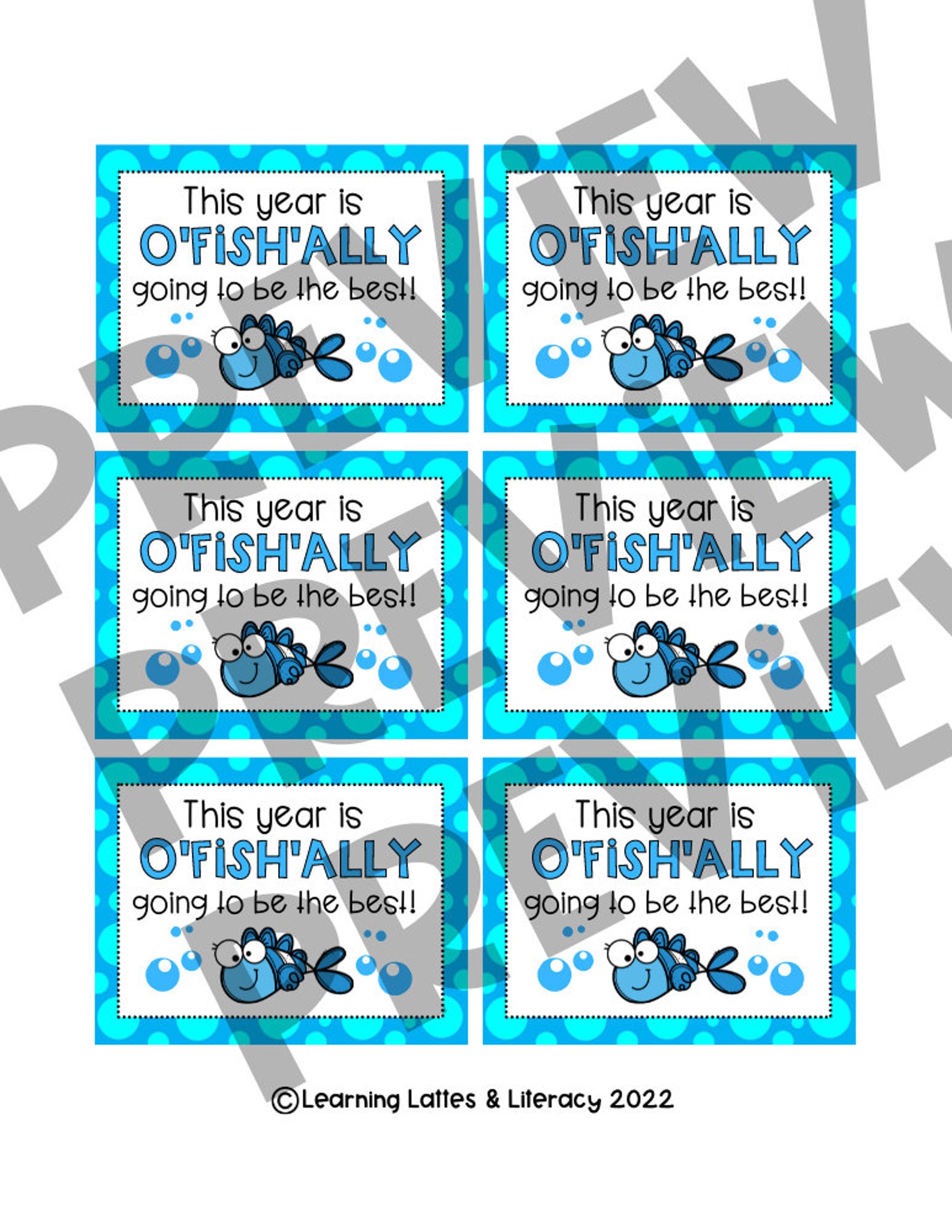 Back to School Goldfish Student Gift Tags Ofishally Goldfish Treat Tags ...